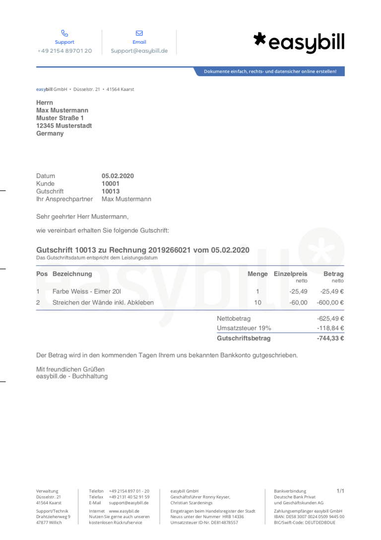 Invoice correction: What to do? • easybill