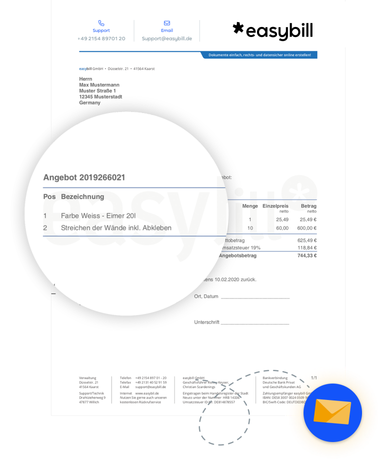 Angebote schreiben mit Software - kostenlos und rechtssicher