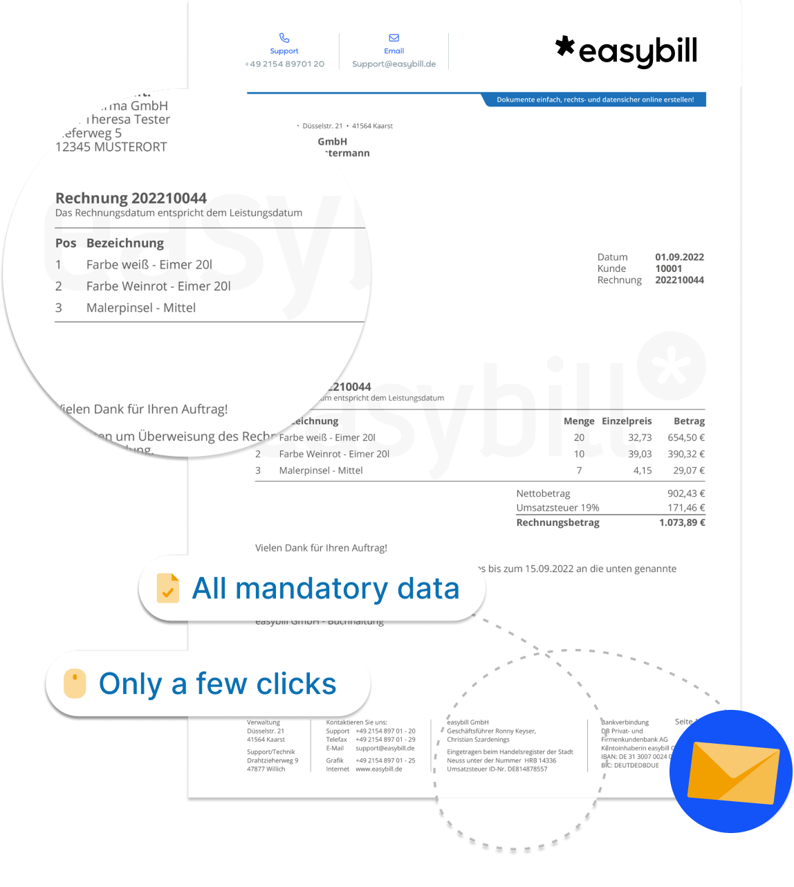 Write invoices with easybill. Use so much more advantages.