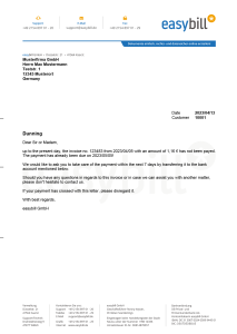 Write and send Dunning notices and Reminders • easybill