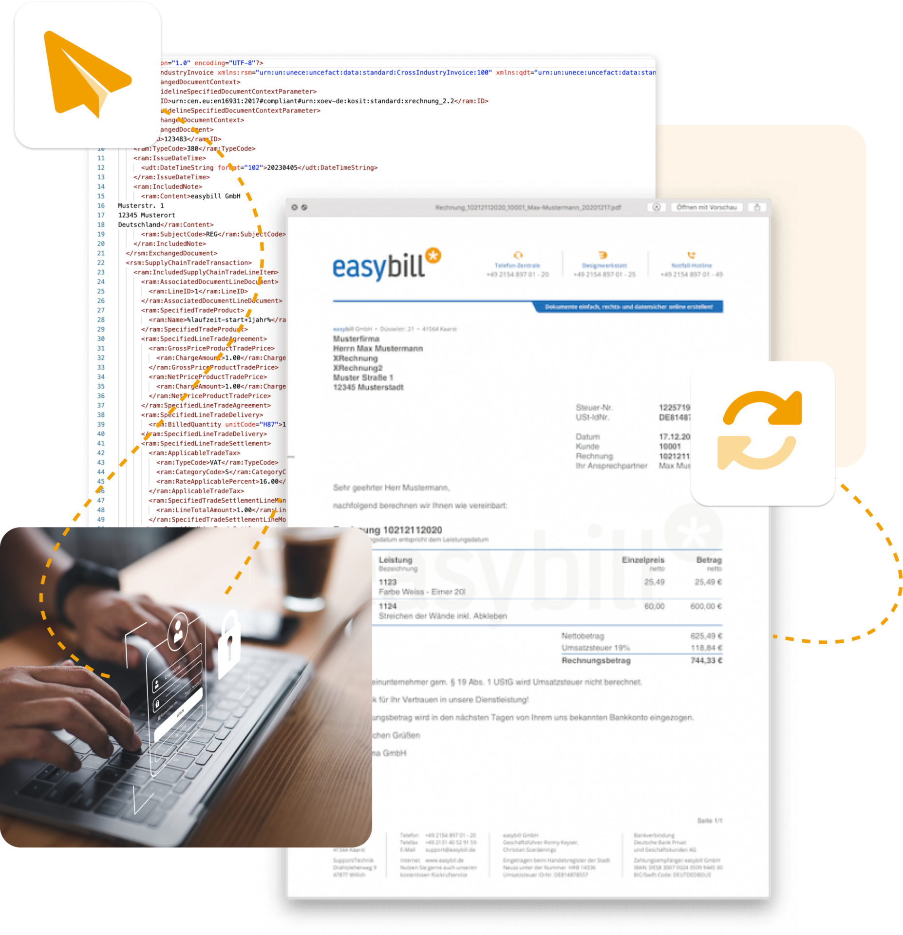 Create and send XRechnung via easybill - just as usual invoices!